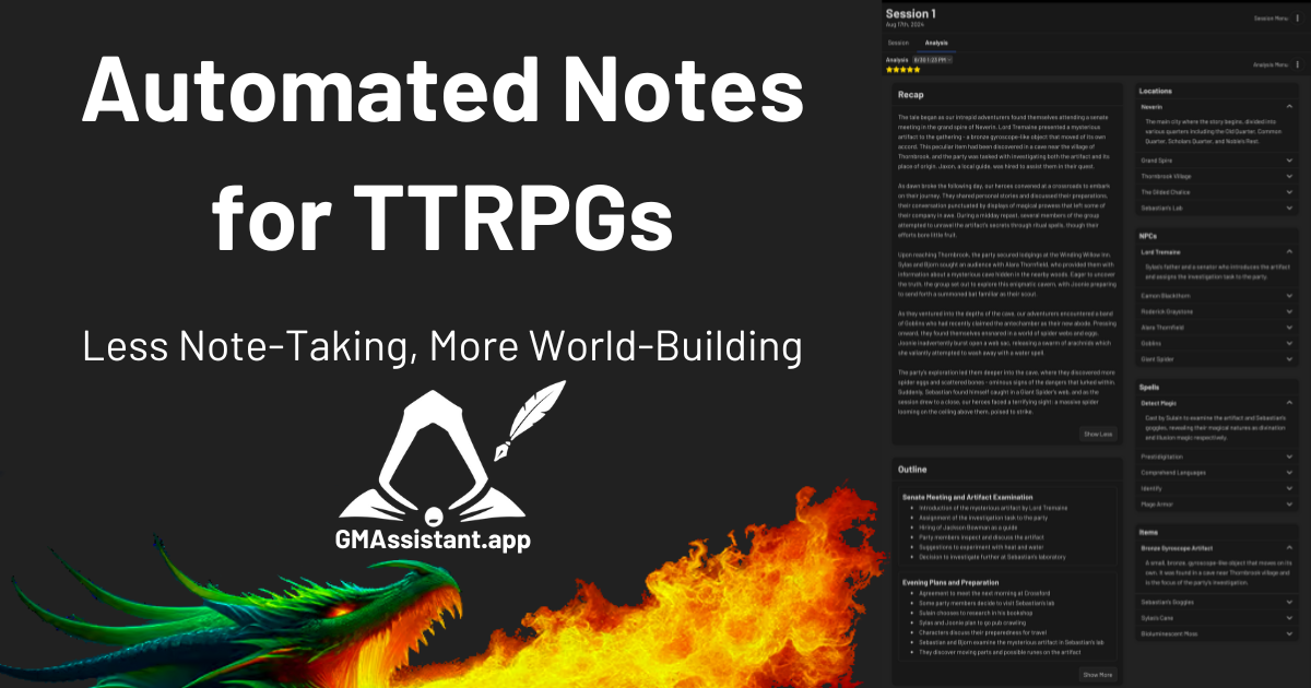GM Assistant - Automated Notes for TTRPGs